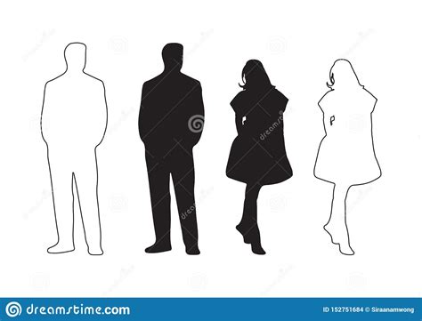 男性和女性剪影的传染媒介例证 向量例证 插画 包括有 男性 衣物 女实业家 背包 狭小通道 人员 152751684
