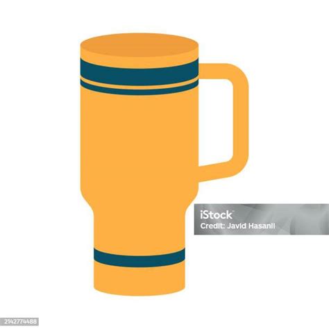 써모 머그잔 흰색 배경에 고립된 평면 스타일의 보온병 아이콘입니다 벡터 일러스트 레이 션 강철에 대한 스톡 벡터 아트 및 기타 이미지 Istock