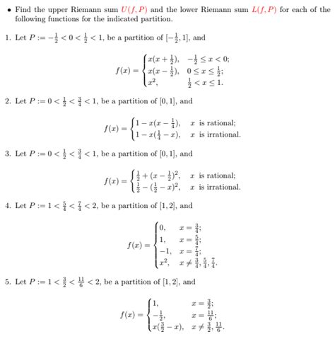 Solved Find The Upper Riemann Sum Uf P And The Lower
