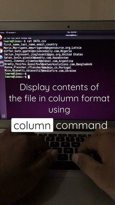 Column Command In Linux Display File Contents In Columns Youtube