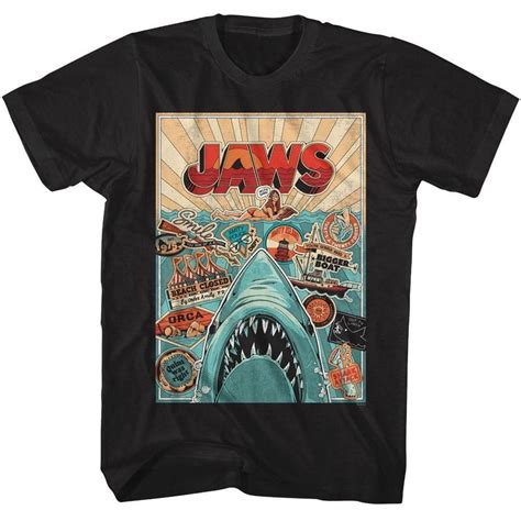 Ocean Predator Retro Sticker Shirt Graphic Water Themed Art