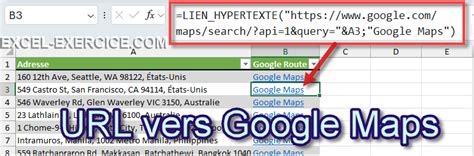 Maak Een Link Naar Google Maps Vanuit Excel Excel Oefening