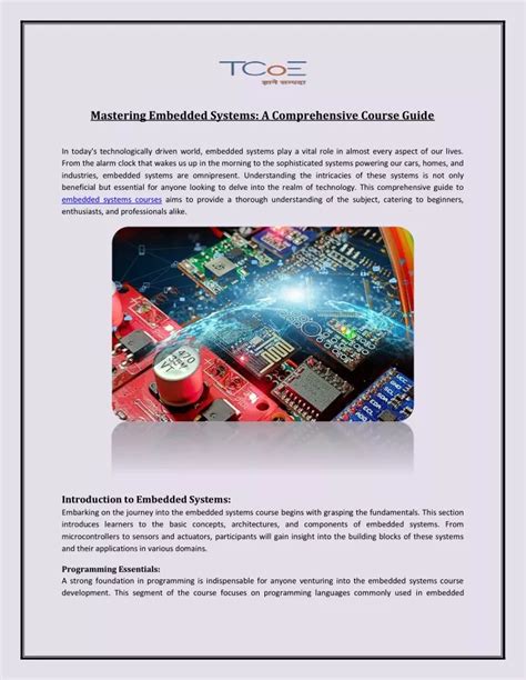 Ppt Mastering Embedded Systems A Comprehensive Course Guide Powerpoint Presentation Id13123335