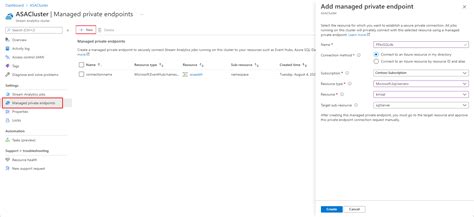 Azure Stream Analytics Kümesinde Yönetilen özel Uç Noktaları Oluşturma Ve Silme Azure Stream