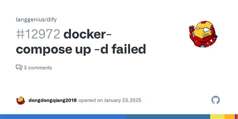 Docker Compose Up D Failed · Issue 12972 · Langgeniusdify · Github