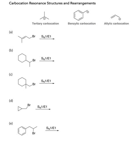 Solved Carbocation Resonance Structures And Rearrangements