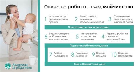Майчинство Връщане на работа Академия за родители