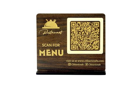 Chhavi Craft Qr Code Menu Stand Wooden Menu Customizable Qr Desertcart Japan