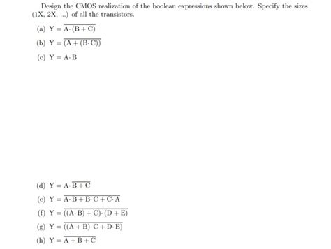 Solved Design The Cmos Realization Of The Boolean