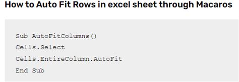Excel Macro To Auto Fit Row Excel Templates
