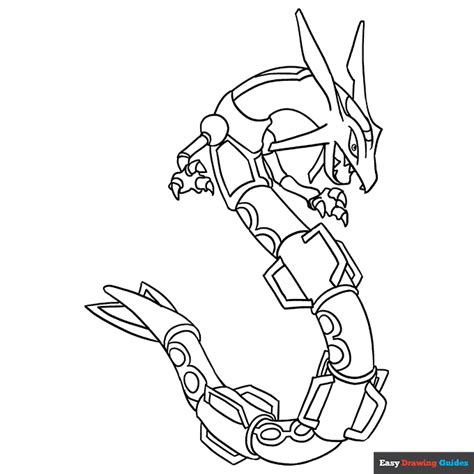 Rayquaza Coloring Page Easy Drawing Guides