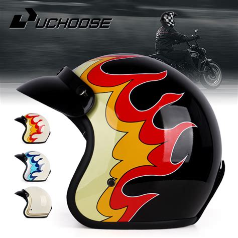 หมวกกันน็อค 3 4 น้ําหนักเบา สไตล์วินเทจ สําหรับขี่รถจักรยานยนต์ Shopee Thailand