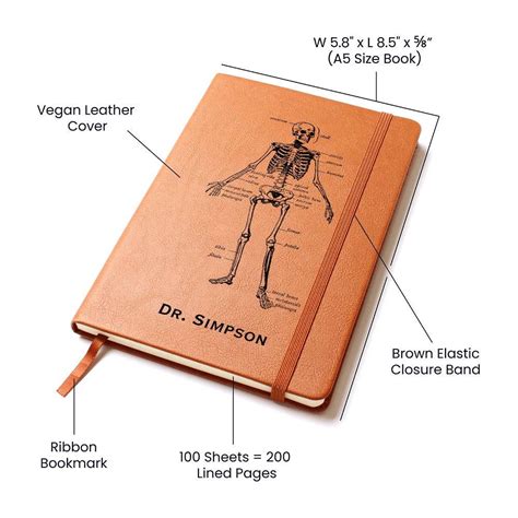 Personalized Anatomy Skeleton Anatomy Journal Chiropractor Etsy