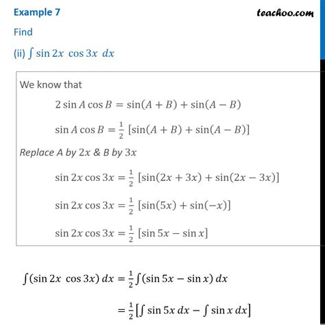 Ex Integrate Sin X Sin Cos X Teachoo Integration By Su Hot Sex Picture