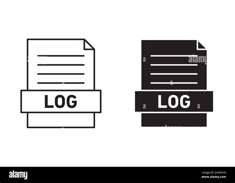 Log File Icon Black Line Art Vector In Black And White Outline Set Collection Sign Stock Vector