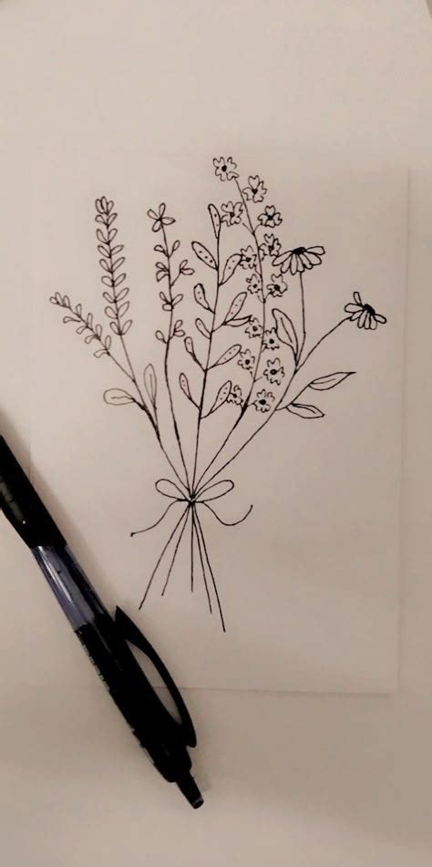 Simple Flower Drawing Aesthetic