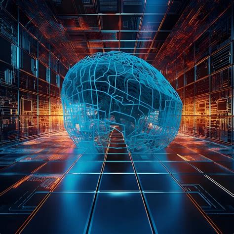 Futuristic Technology Interface 3d Rendering Toned Image Double Exposure Premium Ai Generated