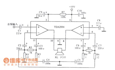 Audio Power Amplifier Tda2004 Application Circuit Diagram Audio Circuit Circuit Diagram