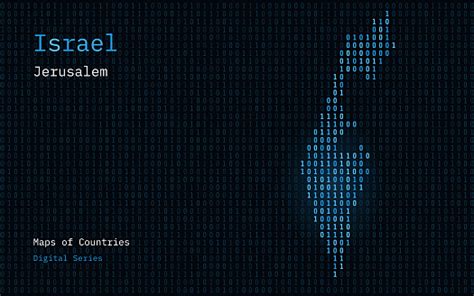 Israel Map Shown In Binary Code Pattern Tsmc Blue Matrix Numbers Zero