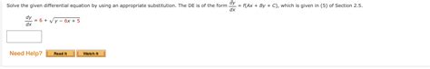Solved Solve The Given Differential Equation By Using An