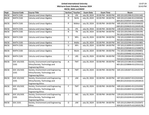 Times Uiu Summer 2024 Trimester Mid Term Exam Schedule