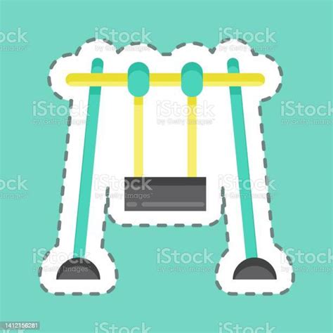 스티커 라인 컷 스윙 시티 파크 기호에 적합합니다 편집 가능한 간단한 디자인 디자인 템플릿 벡터 간단한 그림 0명에 대한 스톡 벡터 아트 및 기타 이미지 Istock