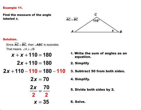 Math Example Solving Equations Solving Equations With Angle Measures