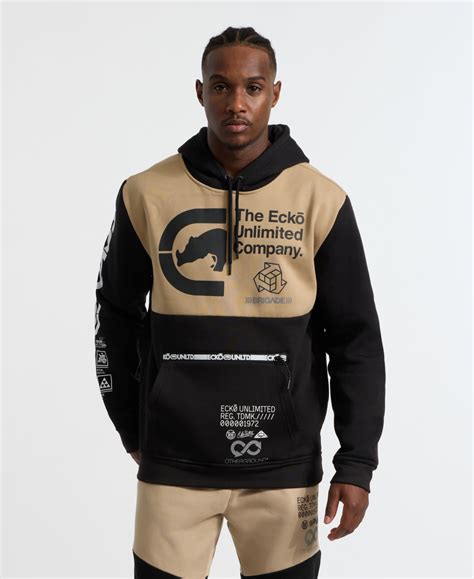 Ecko Unltd Mens Prosperous Hoodie In Blacktaupe Modesens