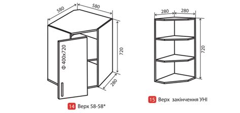 Угловой кухонный шкаф навесной размеры чертежи фото