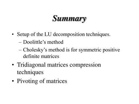 Ppt Lecture 11 Lu Decomposition Powerpoint Presentation Free