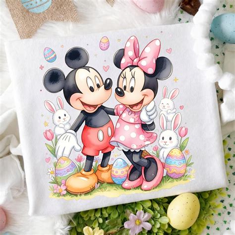 Happy Easter Mickey Minnie Png Easter Couple Shirt Design Cute Bunny