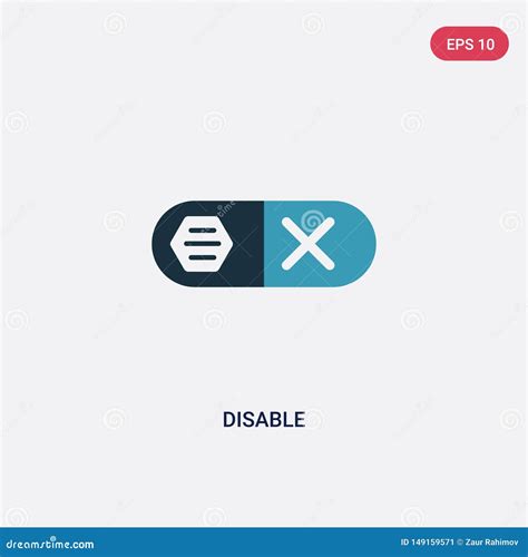 Two Color Disable Vector Icon From Interface Concept Isolated Blue Disable Vector Sign Symbol