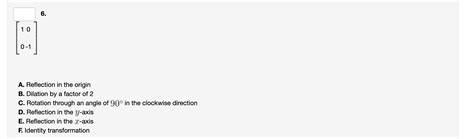 Solved 10 Pts Match Each Linear Transformation With Its