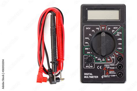 Digital Electrical Tester Multimeter In Black Case Isolated On White Background Digital