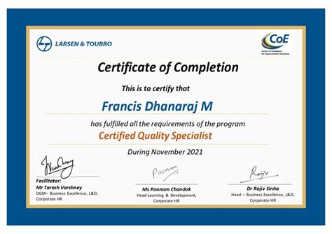 Francis Dhanaraj M Posted On Linkedin