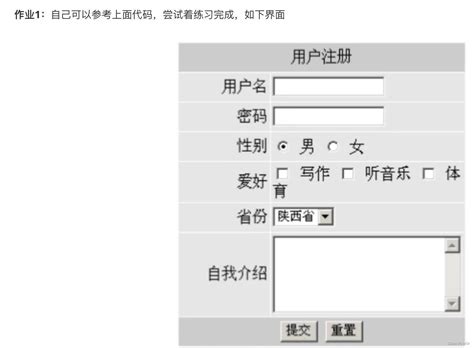 Web表单标签小练习 Csdn博客