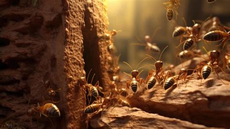 Premium AI Image Group Of Ants Crawling Out Of Tree Hole