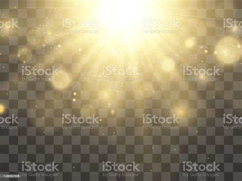 밝고 아름다운 별 투명한 배경에 대한 조명 효과의 벡터 일러스트레이션입니다 광선에 대한 스톡 벡터 아트 및 기타 이미지 광선 디자인 렌즈 플레어 Istock