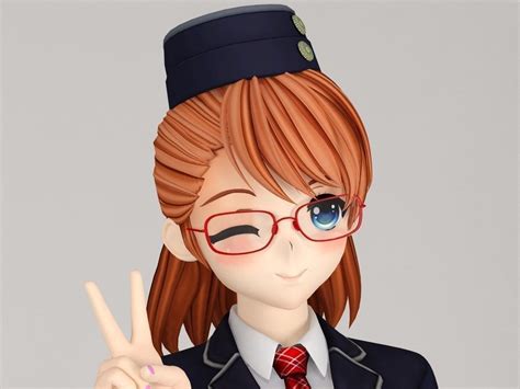 Chiyo Anime Girl Pose 3 3d Model Cgtrader
