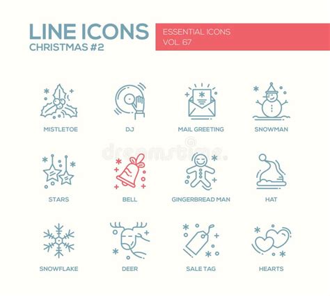 Line Christmas Set Stock Illustrations 69206 Line Christmas Set Stock Illustrations Vectors