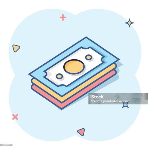 만화 스타일의 돈 스택 아이콘 흰색 고립 된 배경에 현금 만화 벡터 그림을 교환합니다 지폐 지폐 스플래시 효과 비즈니스 개념 가방에 대한 스톡 벡터 아트 및 기타 이미지