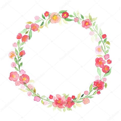 ©흰색 배경에 고립 된 추상적 인 꽃과 잎손으로 그린 수채화 화환 Dinaasileva의 120394732 스톡 일러스트레이션