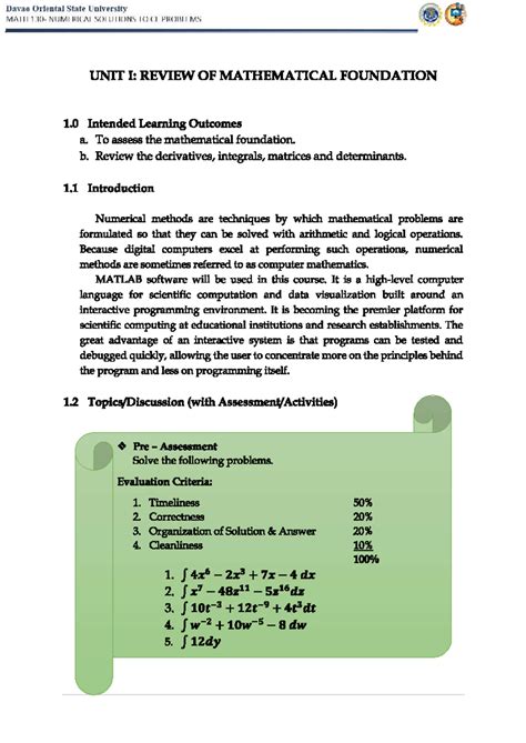 Math 130 Week 1 4 Lecture Davao Oriental State University Math