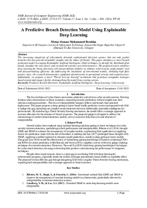 Pdf A Predictive Breach Detection Model Using Explainable Deep Learning