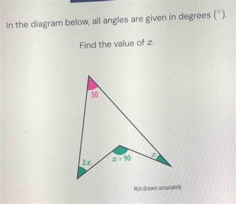 solved in the diagram below all angles are given in degrees° find