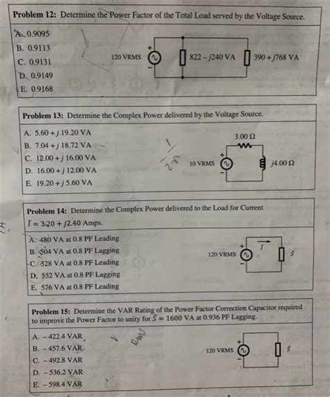 Solved Problem 12 Determine The Power Factor Of The Total