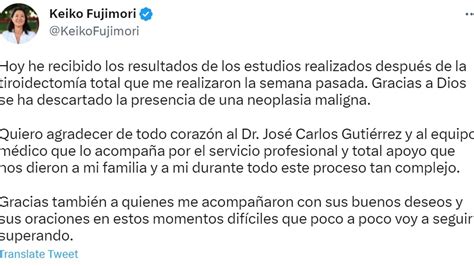 Qué Es La Tiroidectomía Total La Cirugía A La Que Se Sometió Keiko Fujimori Para Descartar