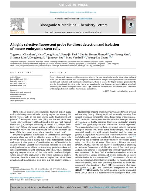 Pdf A Highly Selective Fluorescent Probe For Direct Detection And Isolation Of Mouse Embryonic