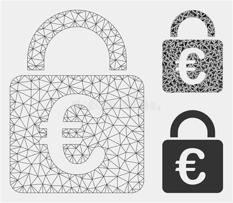 Euro Lock Vector Mesh 2d Model And Triangle Mosaic Icon Stock Vector Illustration Of Icon