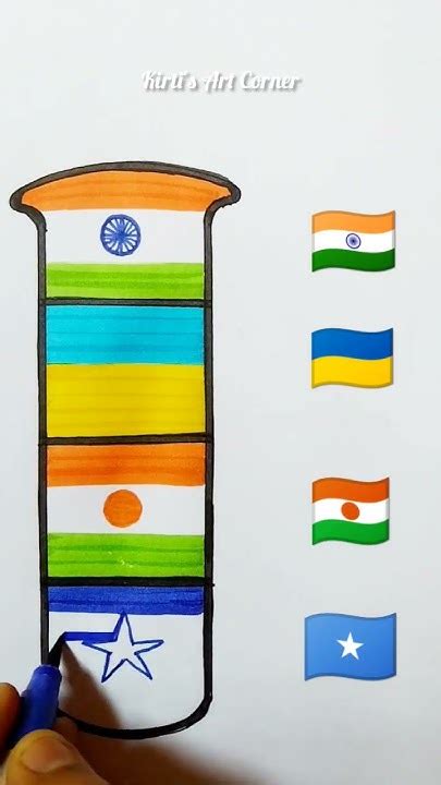 🇳🇪🇸🇴🇺🇦🇮🇳flag Drawing Shortstrendingshortsviralshortyoutubeshorts